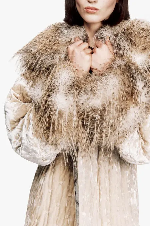 Anna Sui Quilted Velvet Duster Coat