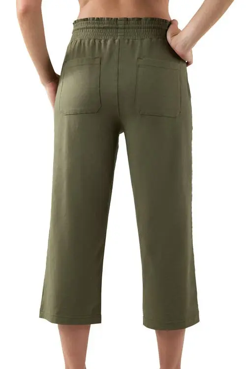 UV SKINZ Everyday Wide Leg Capris - Deep Olive