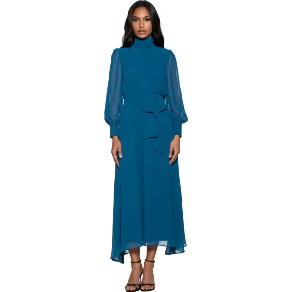 ALEXIA ADMOR Thiago Blouson Sleeves Dress - Teal
