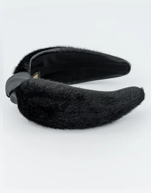 Alexandre De Paris Blizzard Faux Fur And Leather Headband