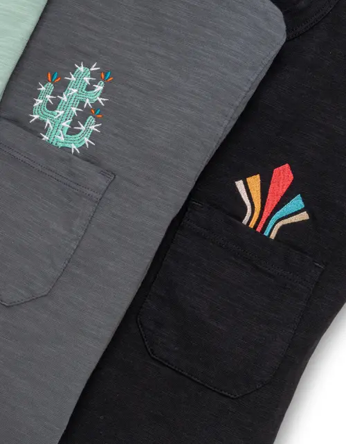 BAJA LLAMA Retro League Slub Pima Pocket Tee