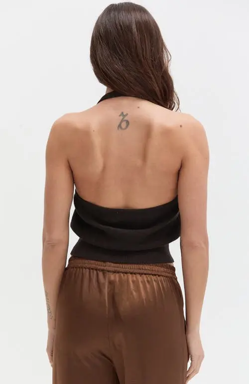 CRESCENT V-neck Halter Surplice Knit Top