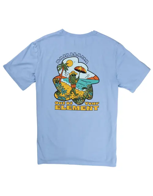 BAJA LLAMA Out Of Your Element Graphic Tee Blue