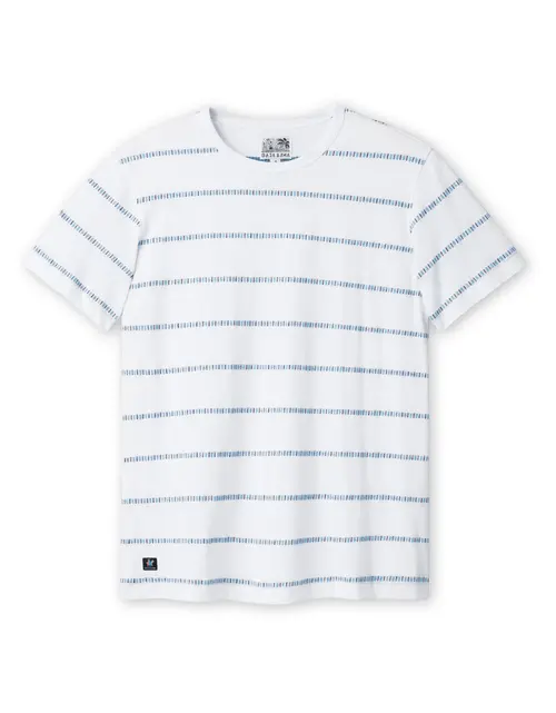 BAJA LLAMA Ivory Morris Code Onassis Jacquard Tee
