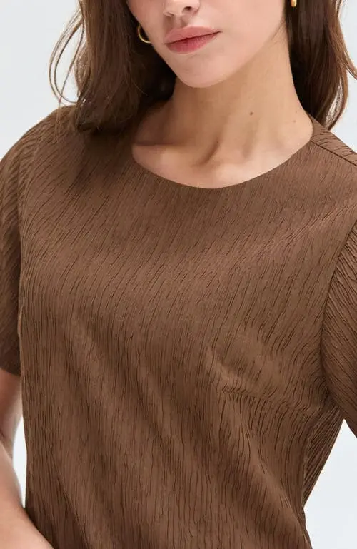 CRESCENT Textured Shift Mini Dress