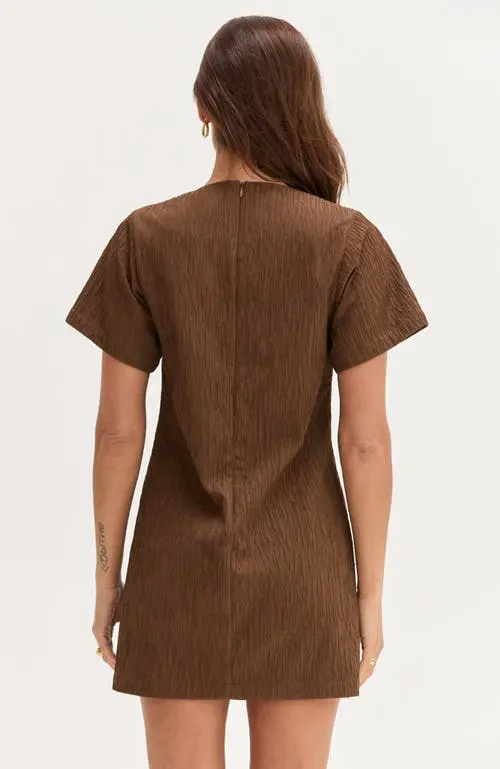 CRESCENT Textured Shift Mini Dress