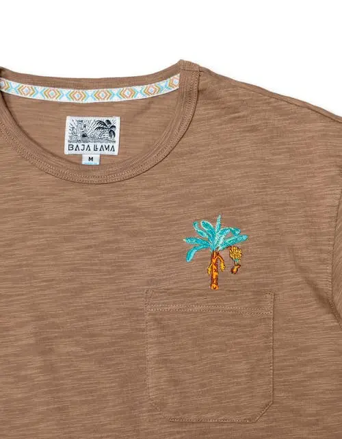 BAJA LLAMA La Republica Embroidered Slub Pima Pocket Tee