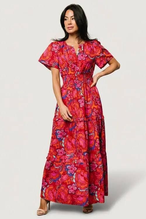 BALTIC BØRN Palmer Tiered Maxi Dress - Red