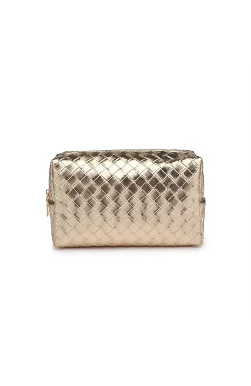 URBAN ESSENTIALS Weave & Wander Cosmetic & Travel Organizer Pouch - Gold