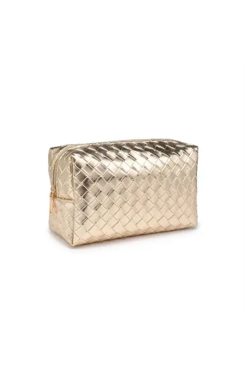 URBAN ESSENTIALS Weave & Wander Cosmetic & Travel Organizer Pouch - Gold