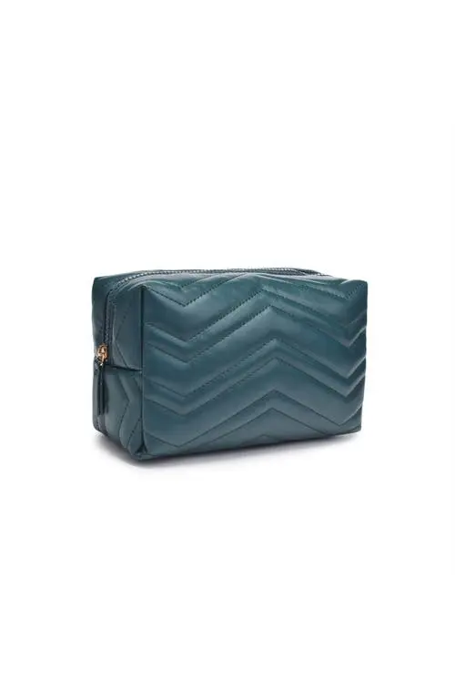 URBAN ESSENTIALS Chic Stitch Cosmetic & Travel Organizer Pouch - Emerald
