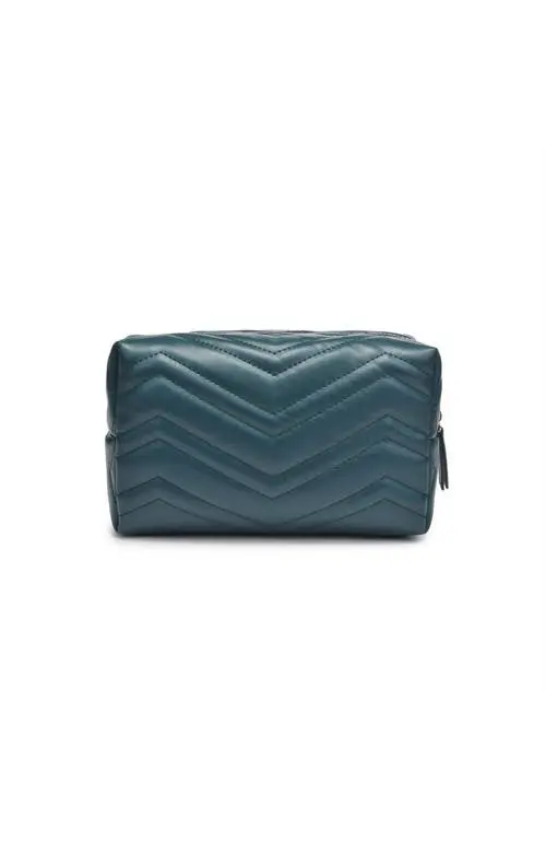 URBAN ESSENTIALS Chic Stitch Cosmetic & Travel Organizer Pouch - Emerald