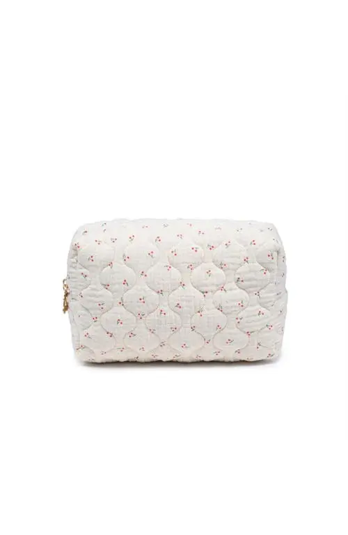 URBAN ESSENTIALS Quilted Keeper Cosmetic & Travel Organizer Pouch - Cherry