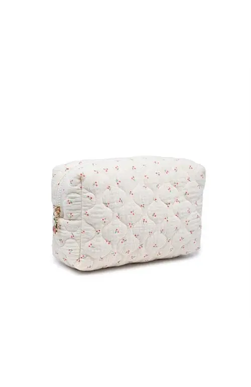 URBAN ESSENTIALS Quilted Keeper Cosmetic & Travel Organizer Pouch - Cherry