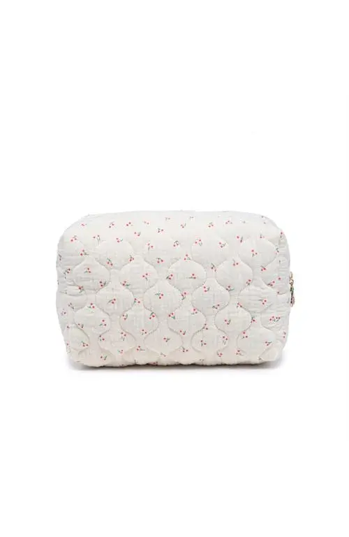 URBAN ESSENTIALS Quilted Keeper Cosmetic & Travel Organizer Pouch - Cherry
