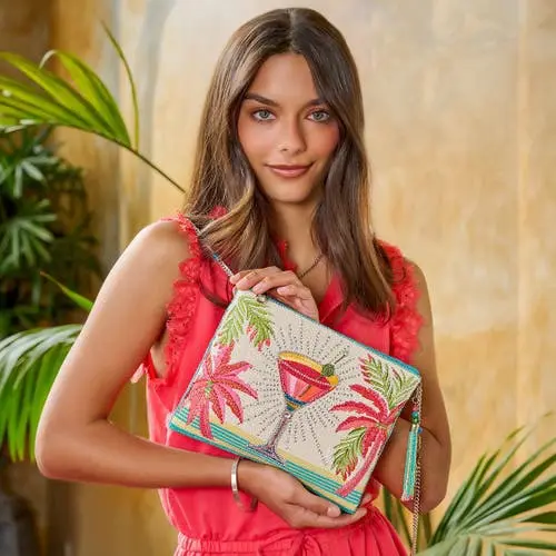 MARY FRANCES ACCESSORIES Palm Paradise Crossbody Handbag