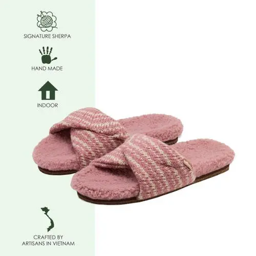 FEELGOODZ Women’s Knit Strap House Slipper - Lychee