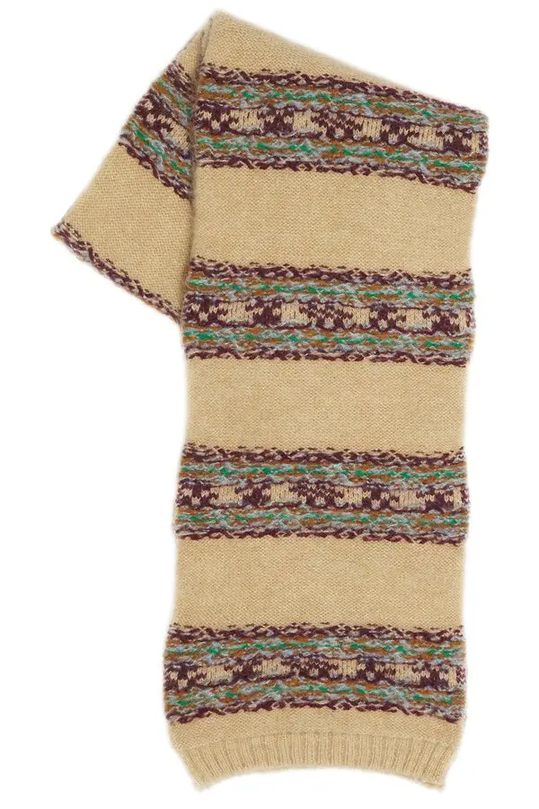 Dries Van Noten Team Scarf In Beige - Ecru
