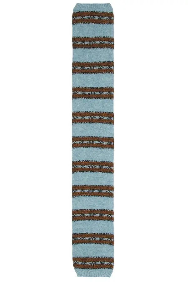 Dries Van Noten Team Scarf In Beige - Light Blue