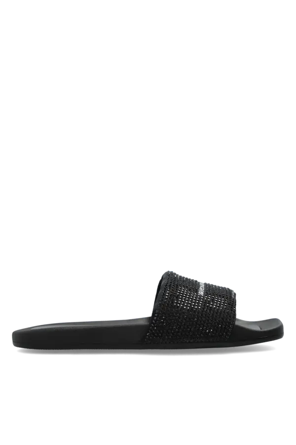 Alexander Wang Sequin-embellished Rubber Slides - Black