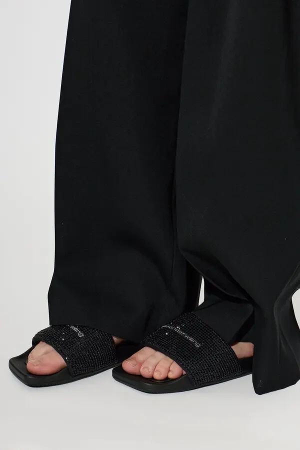 Alexander Wang Sequin-embellished Rubber Slides - Black