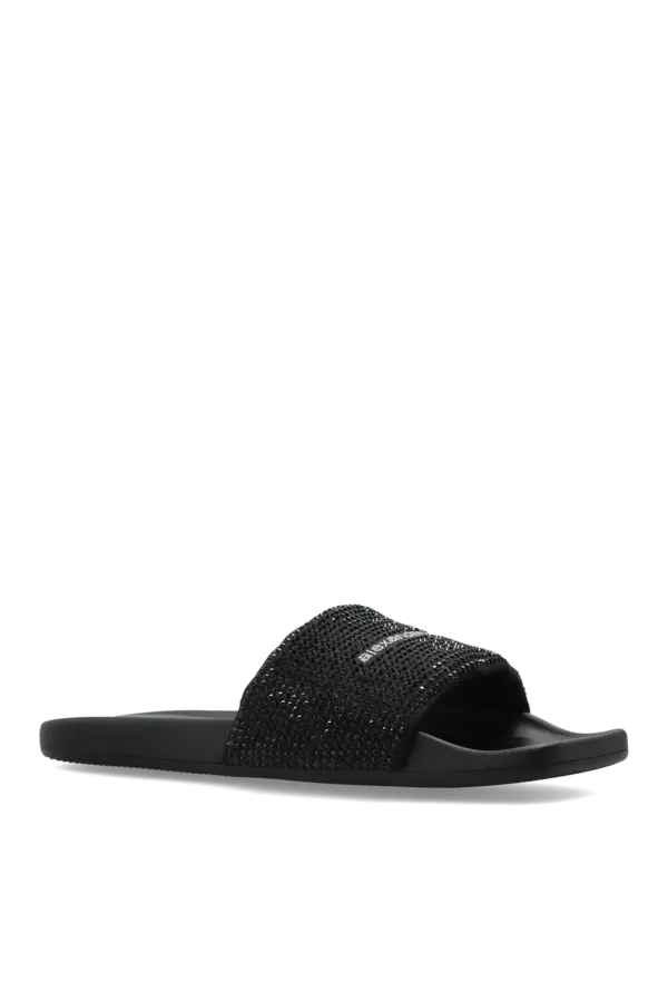 Alexander Wang Sequin-embellished Rubber Slides - Black