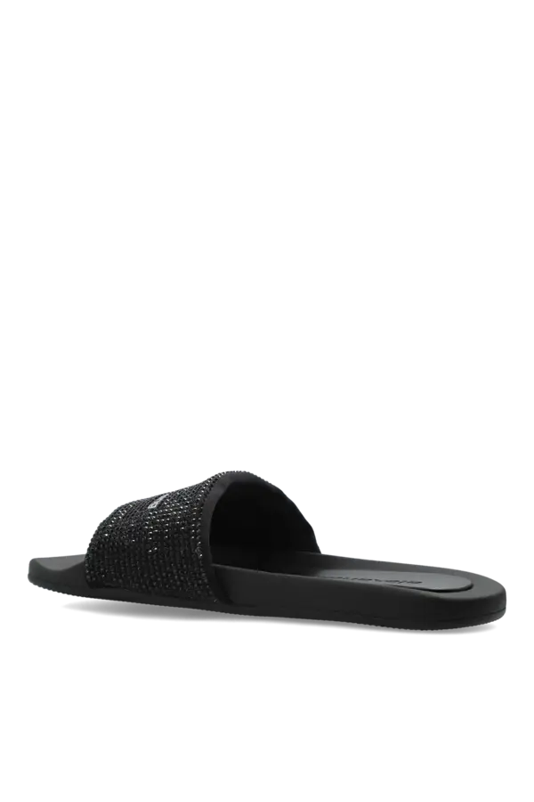 Alexander Wang Sequin-embellished Rubber Slides - Black