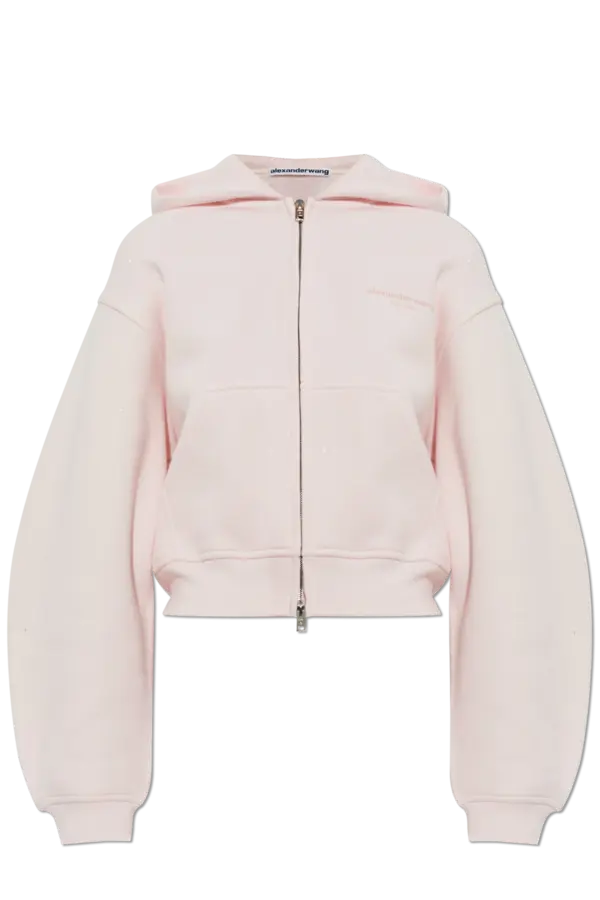 Alexander Wang Zip-up Hoodie With Shimmering Sequins