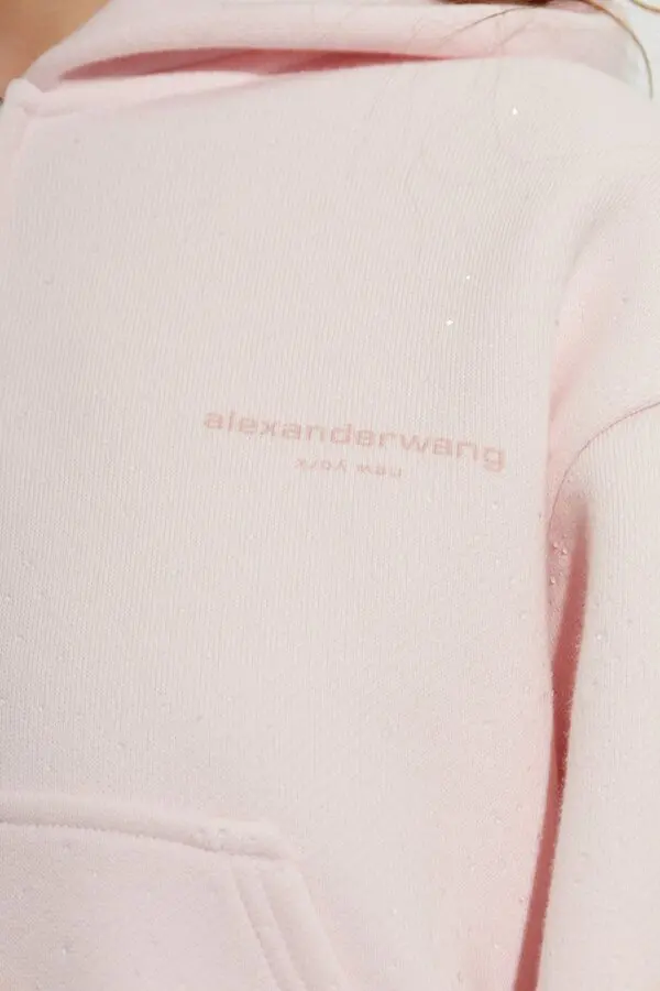Alexander Wang Zip-up Hoodie With Shimmering Sequins