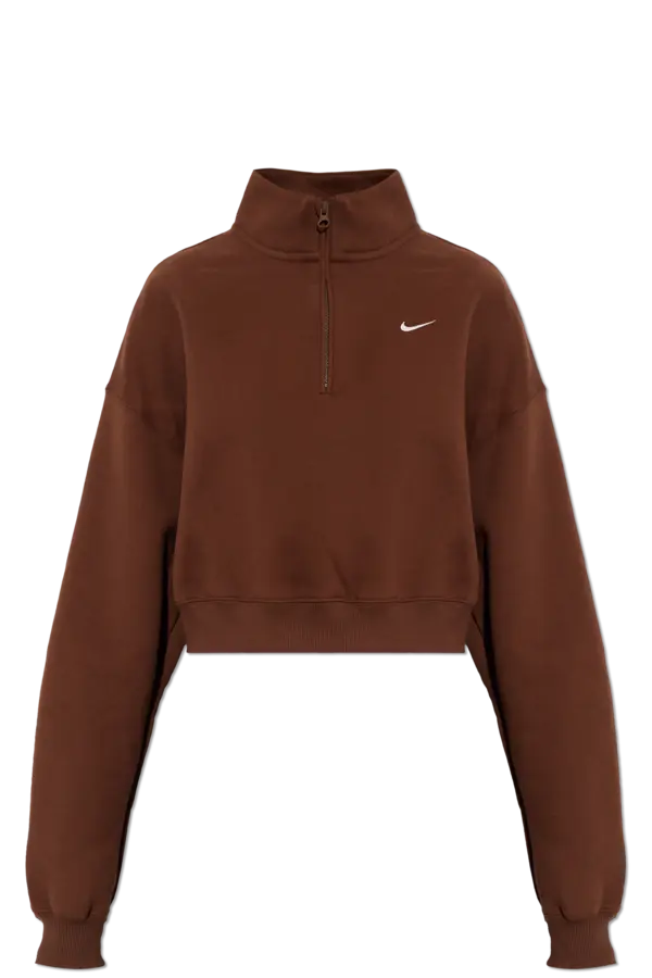 Nike Cropped Sweatshirt From The ‘studio Fleece’ Collection - Brown