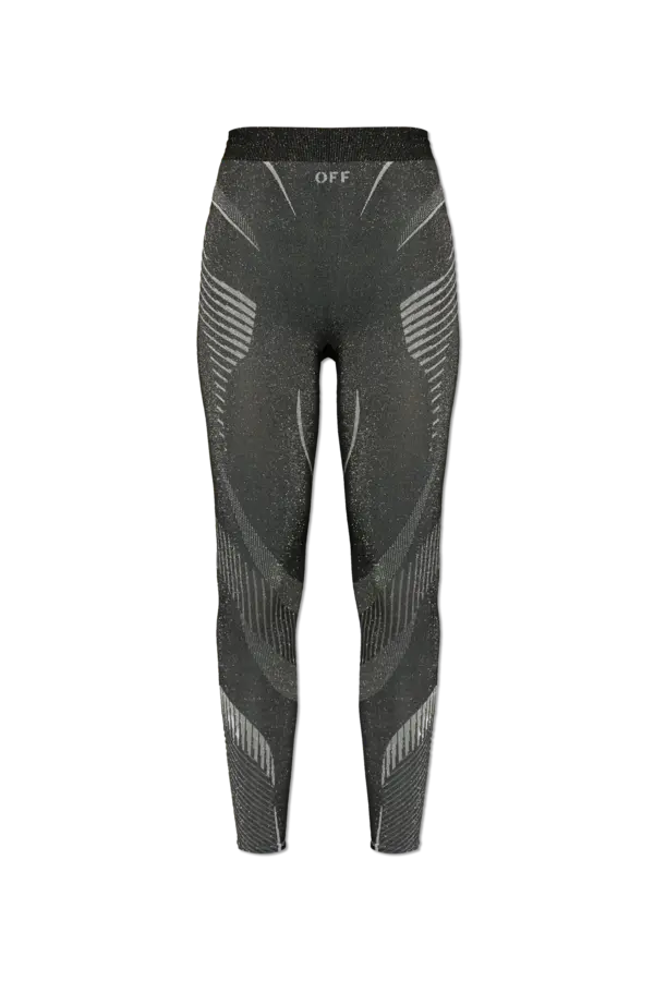 Off-White Lurex Thread Leggings - Silver