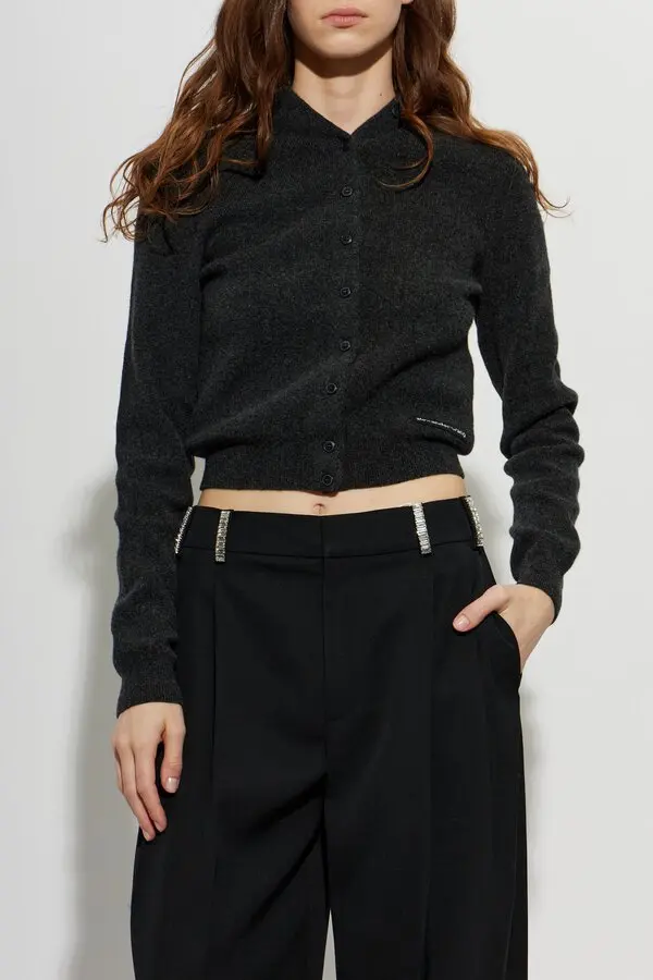 Alexander Wang Wool Cardigan With Logo Patch