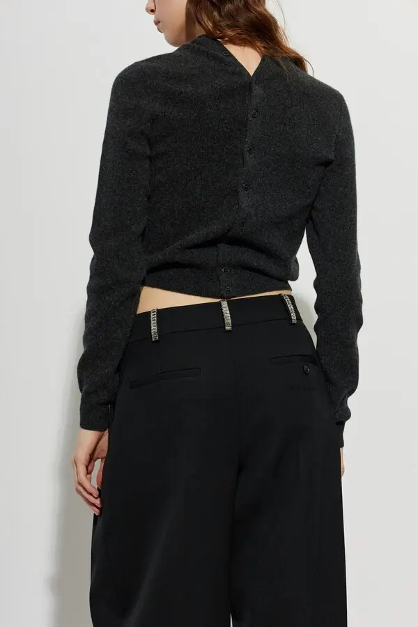 Alexander Wang Wool Cardigan With Logo Patch