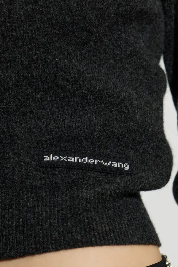 Alexander Wang Wool Cardigan With Logo Patch