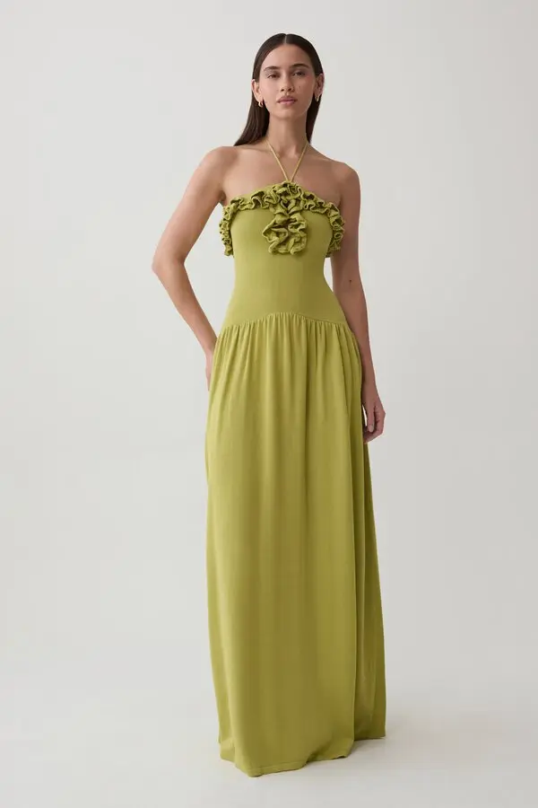 Meshki Tayler Ruffle Knit Maxi Dress