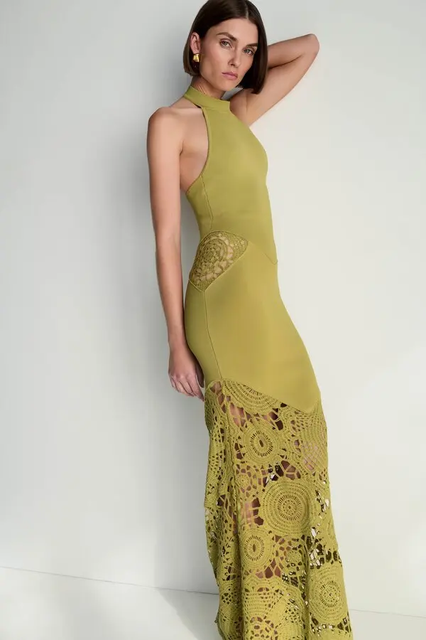 Meshki Clare Crochet Knit Maxi Dress