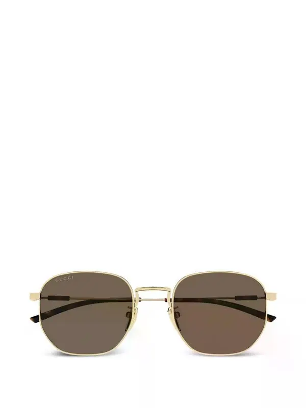 Gucci Web-stripe Geometric-frame Sunglasses