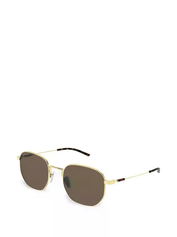 Gucci Web-stripe Geometric-frame Sunglasses
