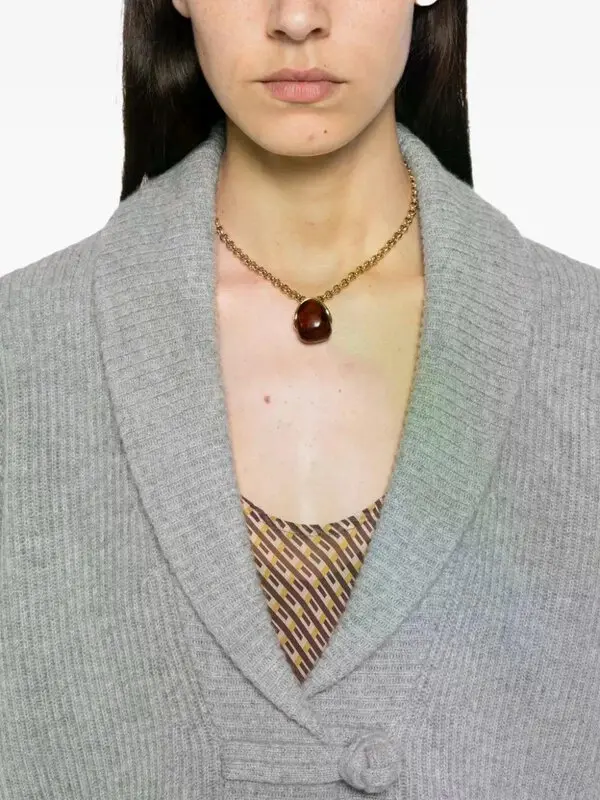 FORTE_FORTE Ribbed-knit Shawl-collar Cardigan