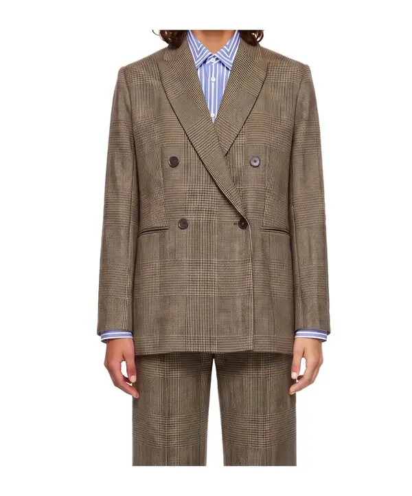 Antonelli Firenze Double-breasted Prince Of Wales Check Blazer