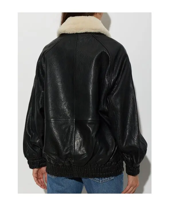STAND STUDIO Zip-up Leather Bomber Jacket