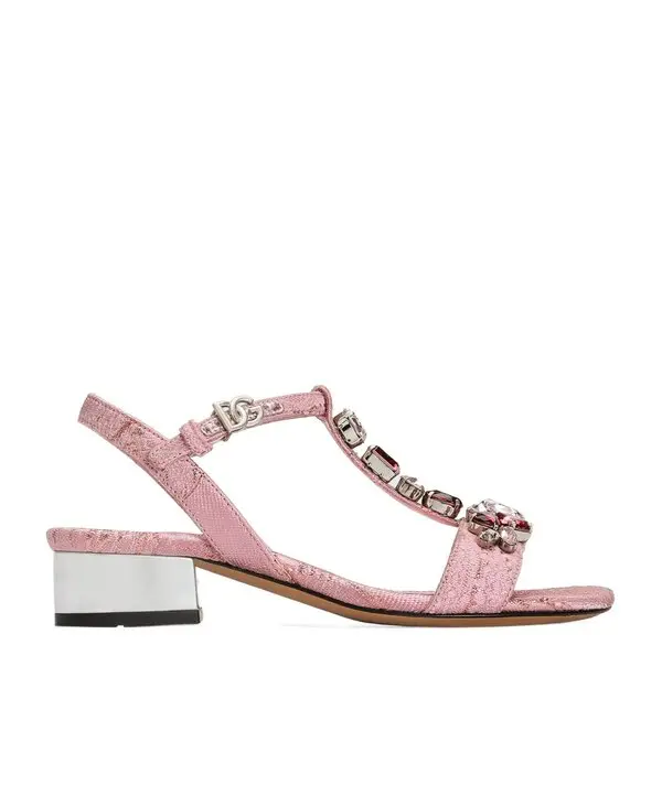 Dolce & Gabbana Brocade Sandals With Embroidery