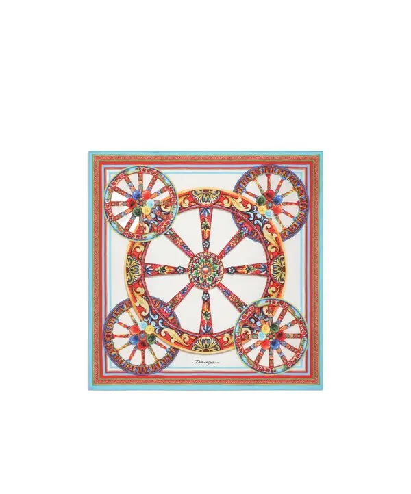 Dolce & Gabbana 50x50 Carretto-print Silk Twill Scarf - Multi-colored