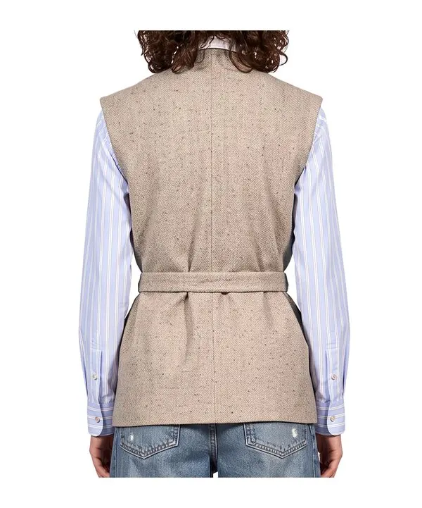 Antonelli Firenze Belted Herringbone Vest