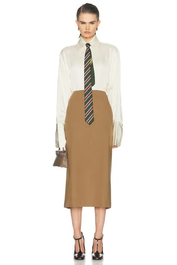 Dries Van Noten Printed Tie In Green - Bottle