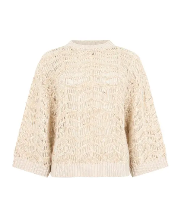 Peserico Open-knit Sequinned Knitted Sweater