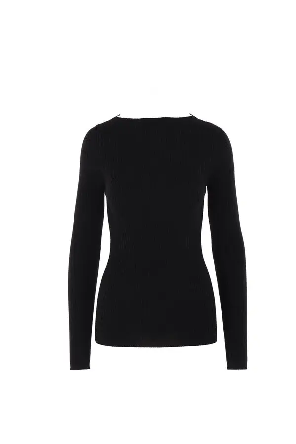 Rick Owens Ribbed Knit Top - Black