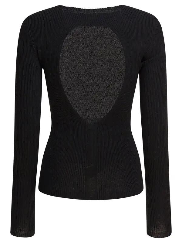 Rick Owens Ribbed Knit Top - Black