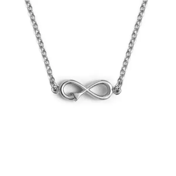 WITH LOVE DARLING Horizontal Infinity Necklace Sterling