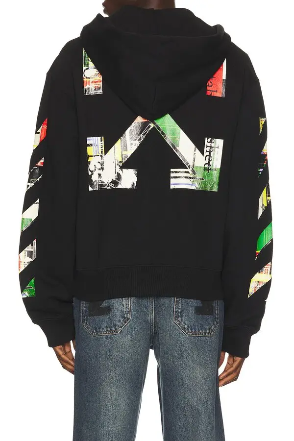 Off-White Industrial Arrow Regular Zip Hoodie - Black